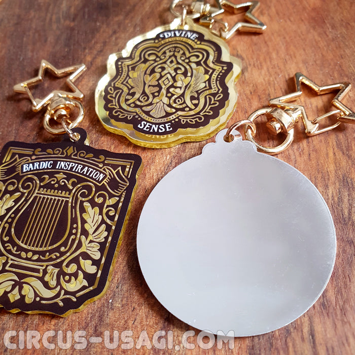 Acrylic charms | Class features (gold mirror acrylic) – whiterabbitcafe