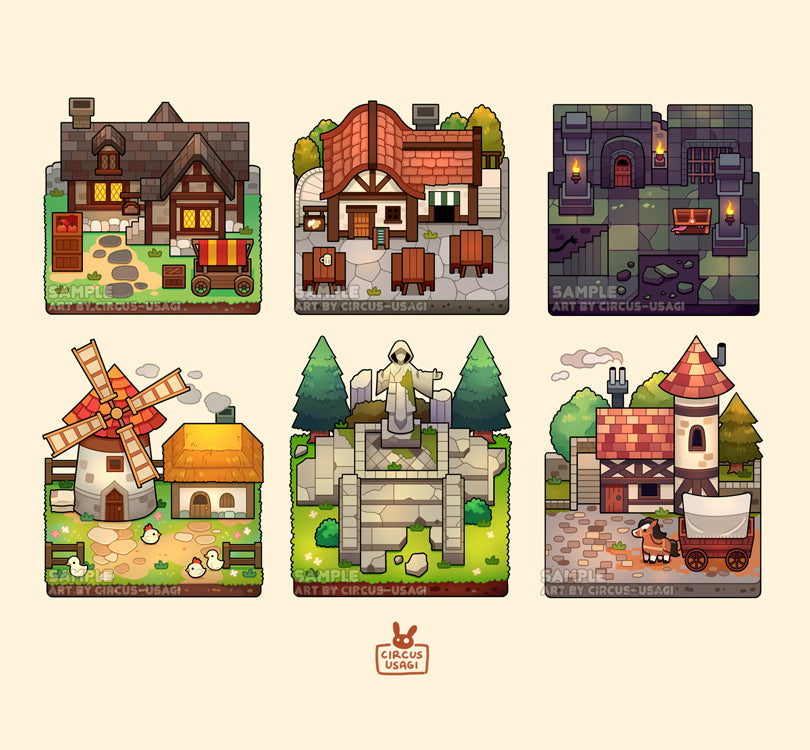 A5 Print | Little RPG locations – whiterabbitcafe